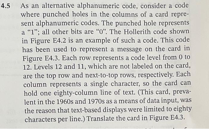 As an alternative alphanumeric code, consider a code | Chegg.com