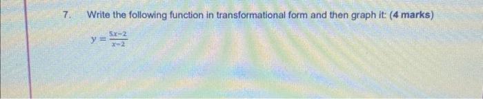 Solved Write the following function in transformational form | Chegg.com
