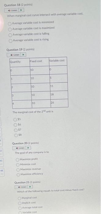 Solved When marginal cost curve intersect with avemge | Chegg.com