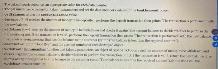 Solved Challenge task Write a program that defines a class | Chegg.com