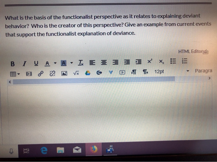 Solved What is the basis of the functionalist perspective as | Chegg.com