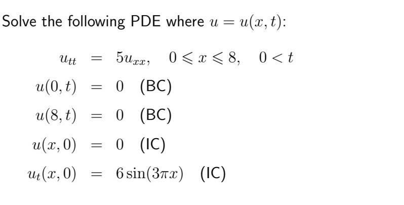 Solved Solve the following PDE where u=u(x,t) : | Chegg.com