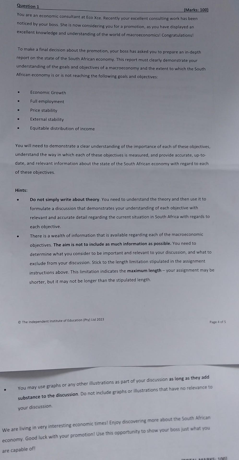 Solved You are an economic consultant at Eco Xce. Recently | Chegg.com