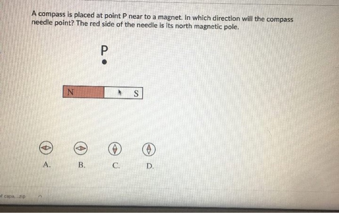 Solved A compass is placed at point P near to a magnet. In | Chegg.com