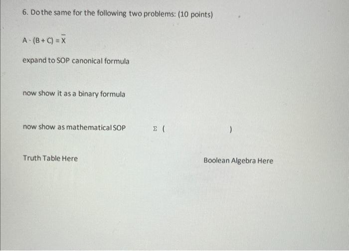 Solved 6 Do The Same For The Following Two Problems 10
