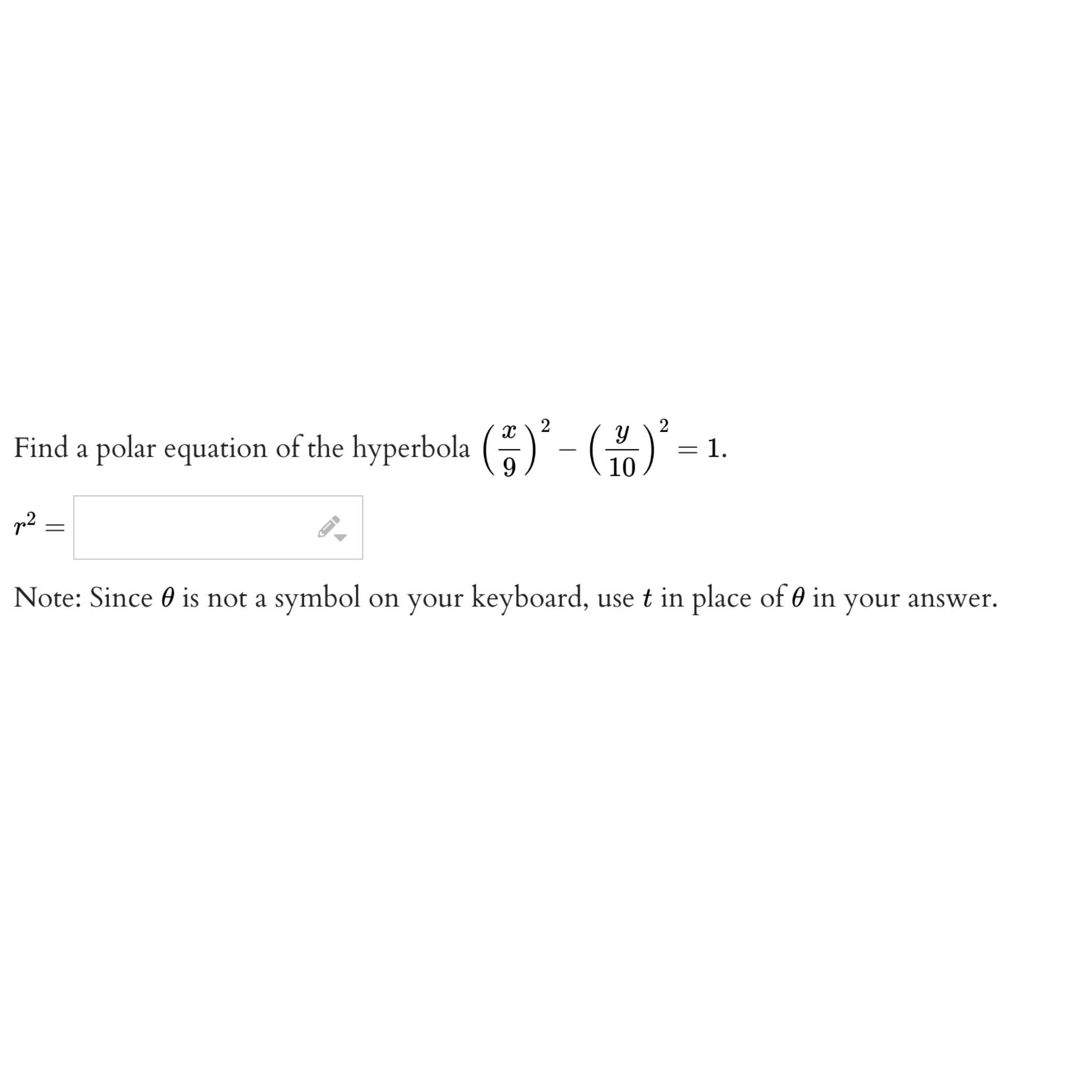 Solved Find a polar equation of the hyperbola | Chegg.com