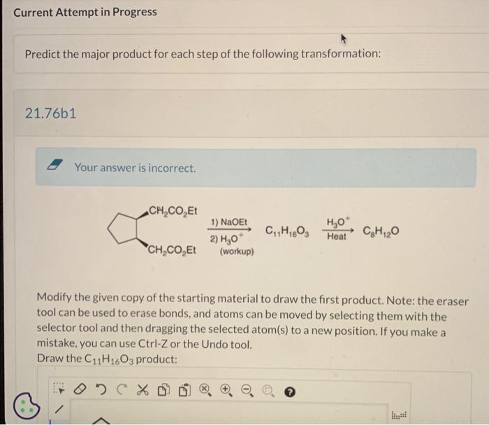 Solved Current Attempt in Progress Predict the major product | Chegg.com