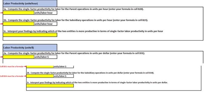 Solved Total = 55 points: Productivity Calculation Tab (30 | Chegg.com