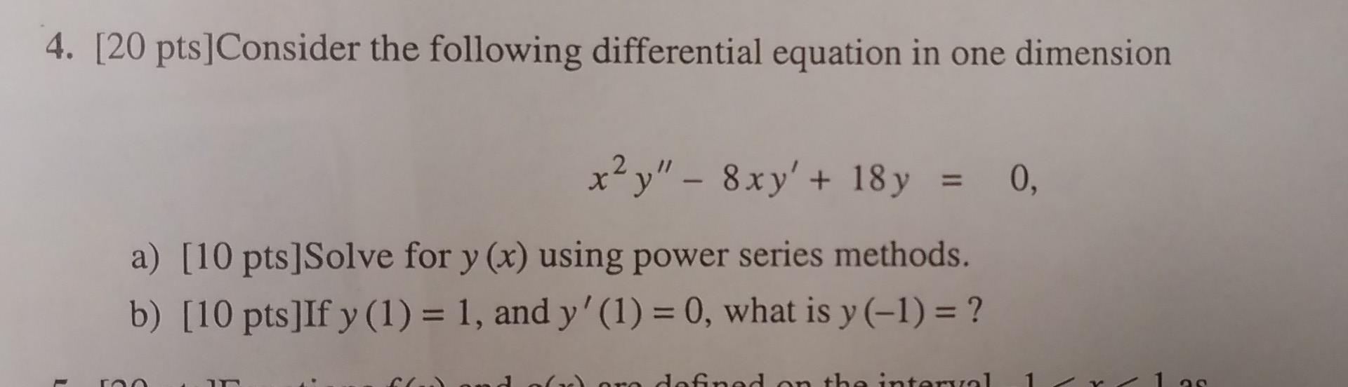 Solved 4. [20 pts]Consider the following differential | Chegg.com