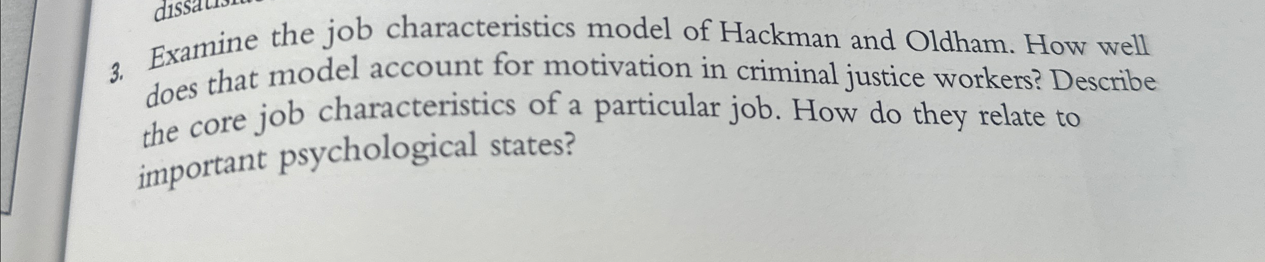 Solved Examine the job characteristics model of Hackman and | Chegg.com