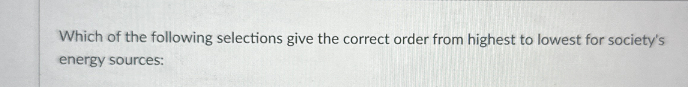 Solved Which of the following selections give the correct | Chegg.com