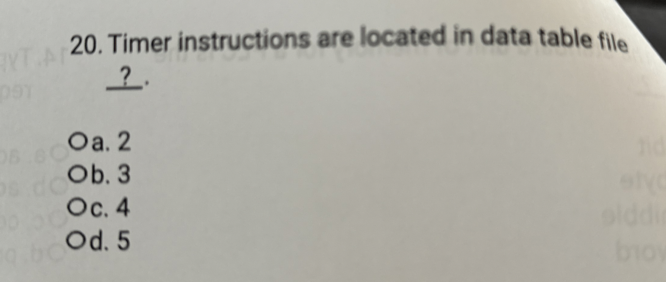 Timer instructions are located in data table | Chegg.com