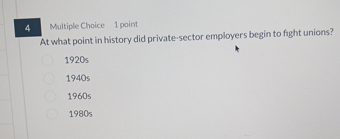 4Multiple Choice1 ﻿pointAt what point in history did | Chegg.com