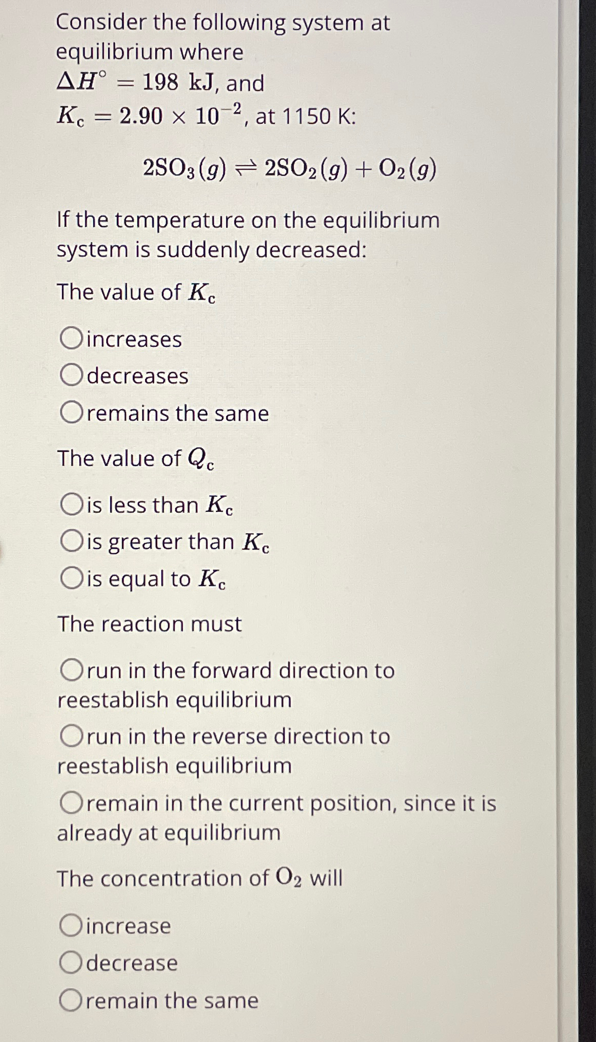 Solved Consider the following system at equilibrium | Chegg.com