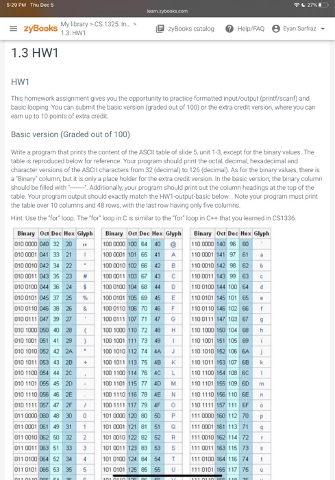 Solved PL 27% 5-29 PM Thu Dec 5 learn.zybooks.com My library | Chegg.com
