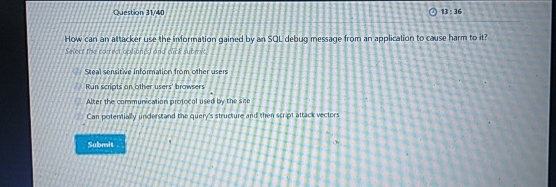 Solved Question 314013:36How can an attacker use the | Chegg.com