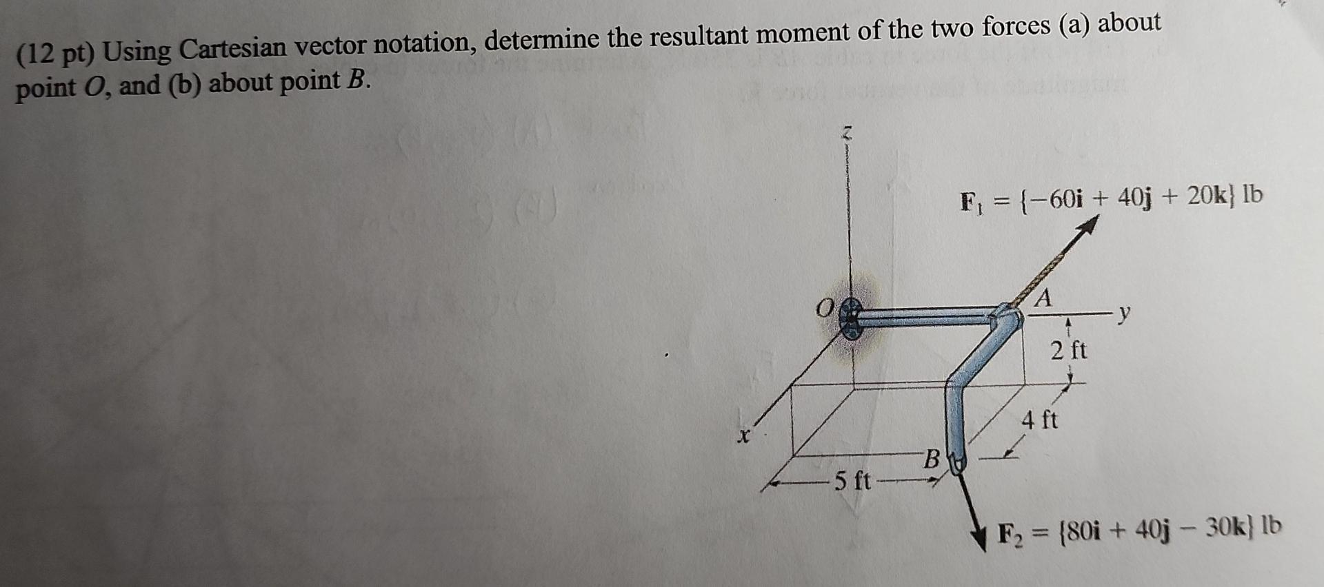 Solved (12 pt) Using Cartesian vector notation, determine | Chegg.com