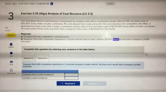 Solved TWO: CHAPTER THREE HOMEWORK 0 Sayed Exercise 3-34 | Chegg.com
