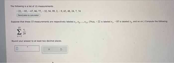 Solved The following is a list of 15 measurements. | Chegg.com