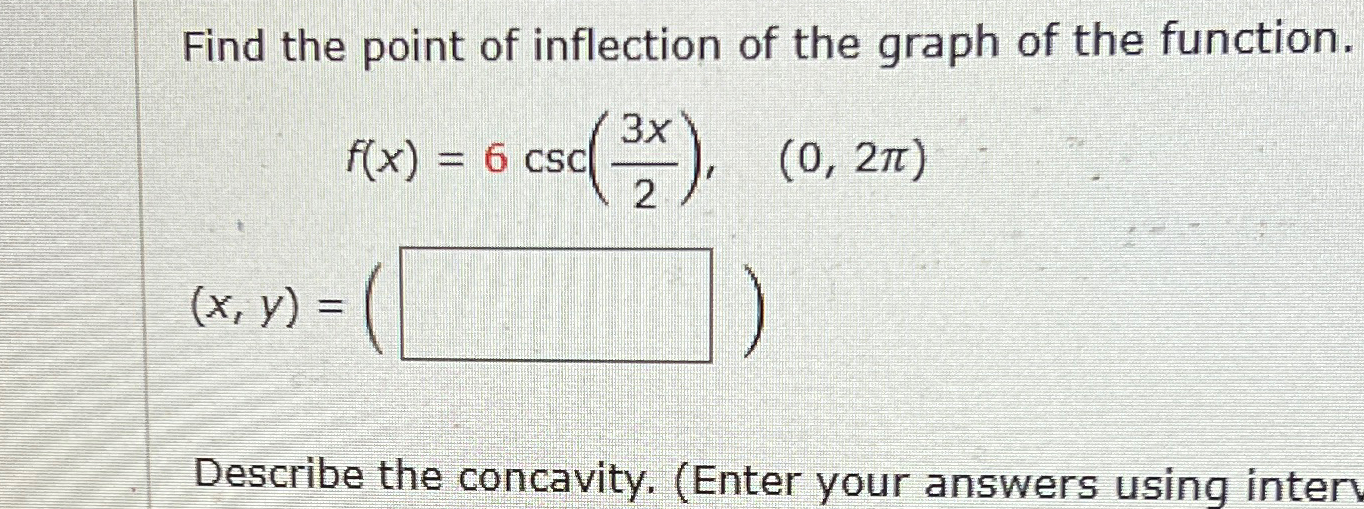 Solved Find the point of inflection of the graph of the | Chegg.com