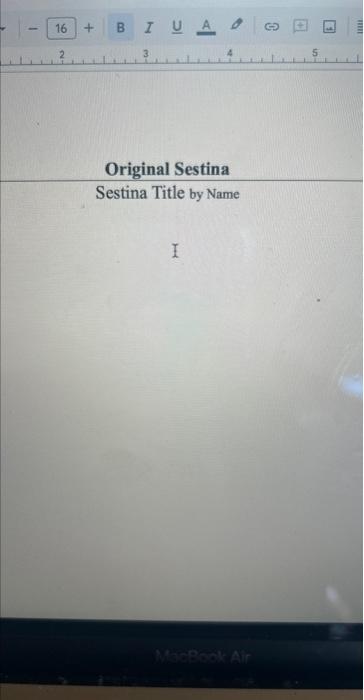 Original Sestina Sestina Title by Name | Chegg.com