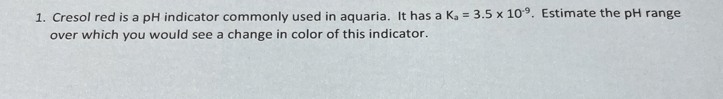 Solved Cresol red is a pH indicator commonly used in | Chegg.com