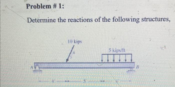 Solved Problem 1 Determine The Reactions Of The Following