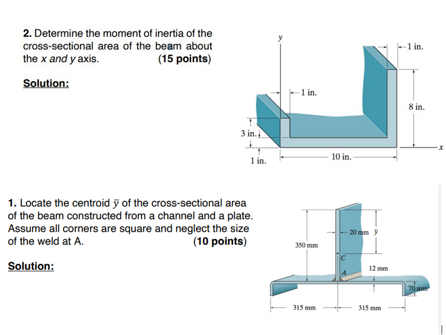 Solved Determine the moment of inertia of thecross-sectional | Chegg.com