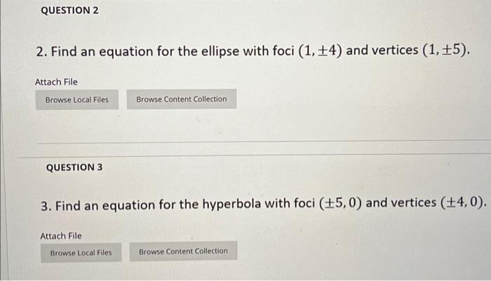 Solved 2. Find an equation for the ellipse with foci (1,±4) | Chegg.com