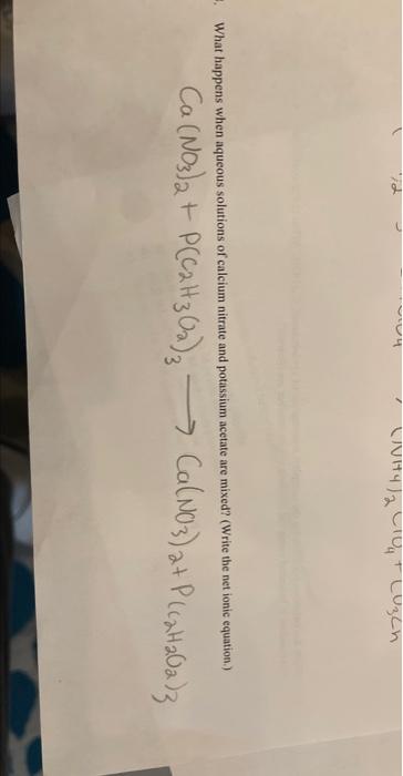 Solved What happens when aqueous solutions of calcium | Chegg.com