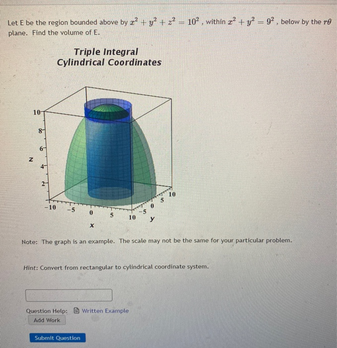 Solved Let E be the region bounded above by z² + y2 + x2 = | Chegg.com