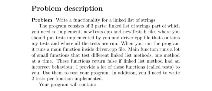 Solved Problem description Problem: Write a functionality | Chegg.com