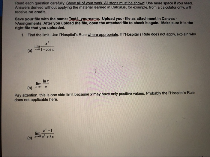 Solved Read each question carefully. Show all of your work. | Chegg.com