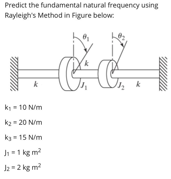 Solved Predict the fundamental natural frequency using | Chegg.com