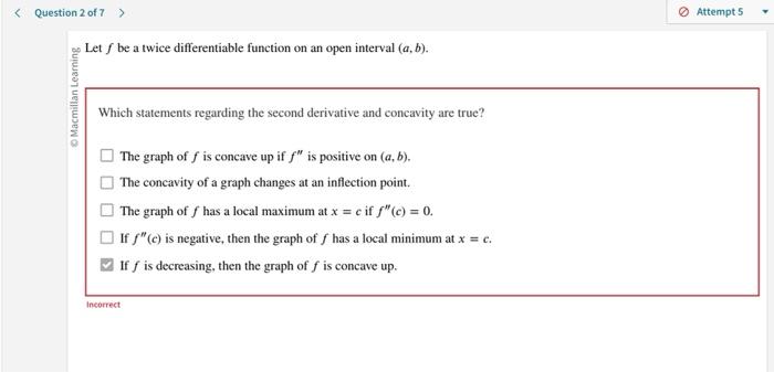Solved Let f be a twice differentiable function on an open | Chegg.com