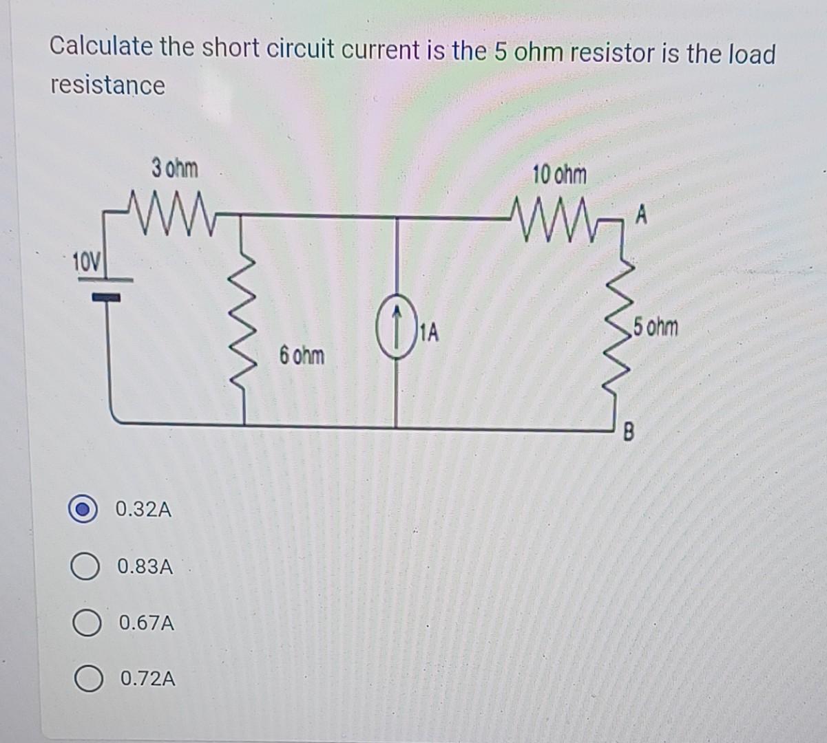 Solved Calculate the short circuit current is the 5 ohm | Chegg.com