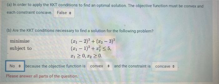 Solved A In Order To Apply The Kkt Conditions To Find An