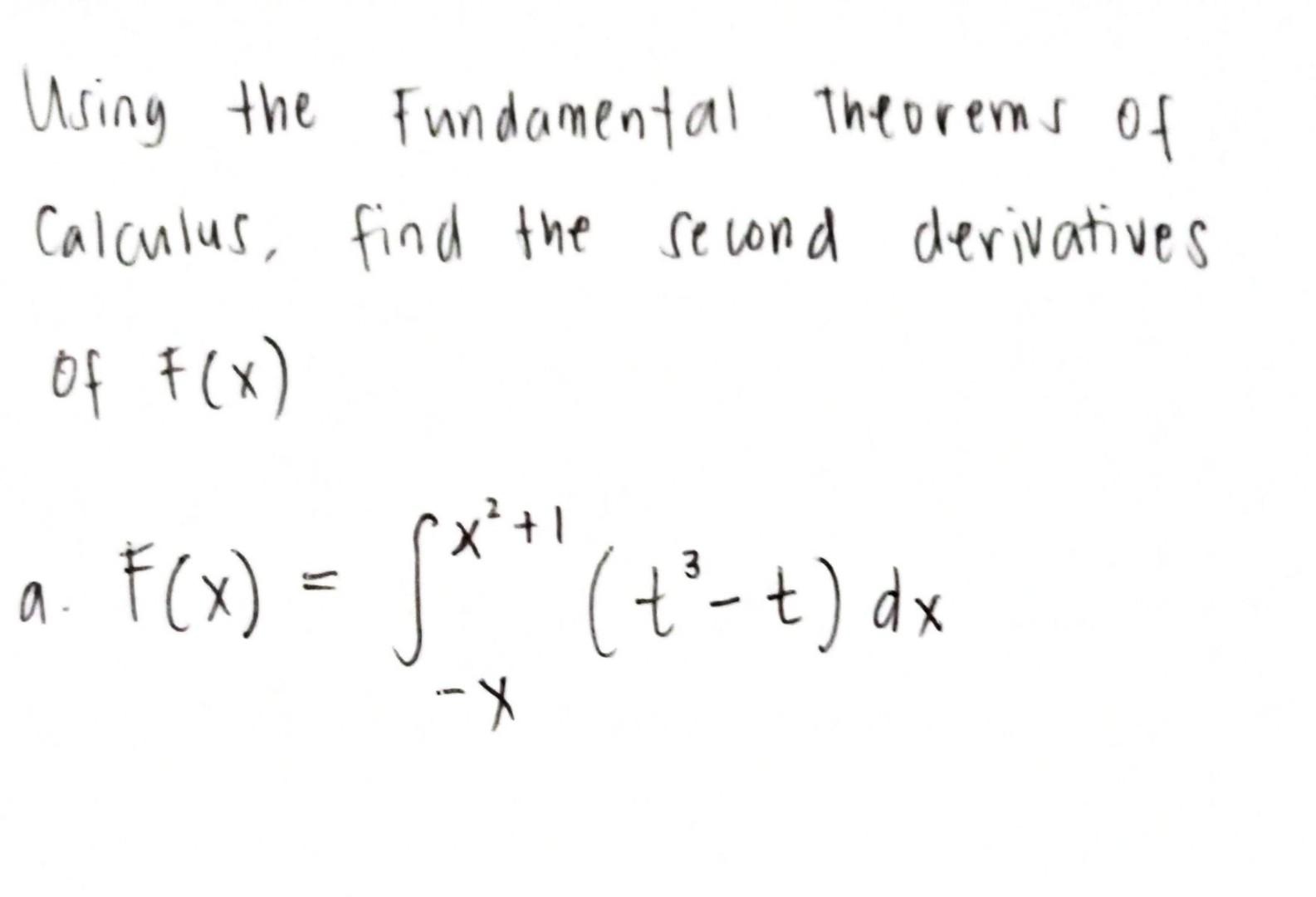 Solved Using the Fundamental Theorems of Calculus, find the | Chegg.com