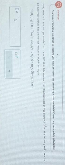 Solved Incorrect Your answer is wrong. In addition to | Chegg.com