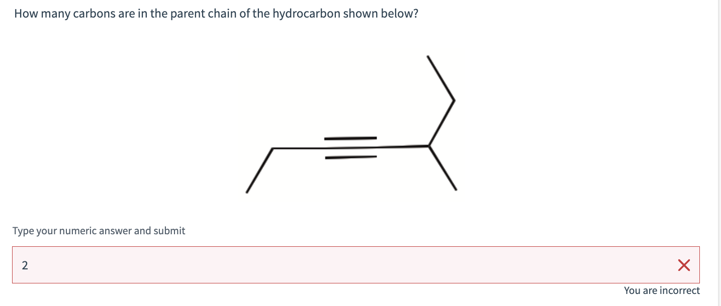 Solved How many carbons are in the parent chain of the | Chegg.com