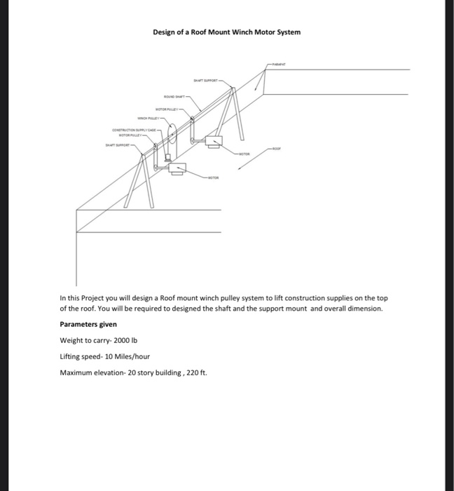Design of a Roof Mount Winch Motor System In this | Chegg.com