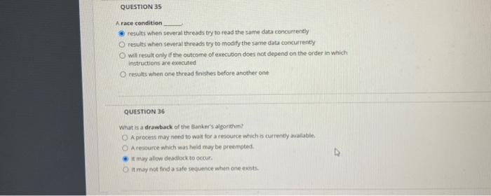Solved QUESTION 35 A race condition results when several | Chegg.com