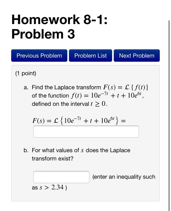 Solved Homework 8 1 Problem 2 Previous Problem Problem List 2296