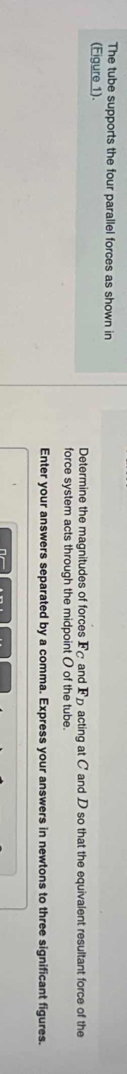 The tube supports the four parallel forces as shown | Chegg.com
