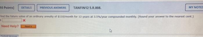 Solved 10 Points) DETAILS PREVIOUS ANSWERS TANFIN 12 | Chegg.com Solved 10 Points) DETAILS PREVIOUS ANSWERS TANFIN 12 | Chegg.com