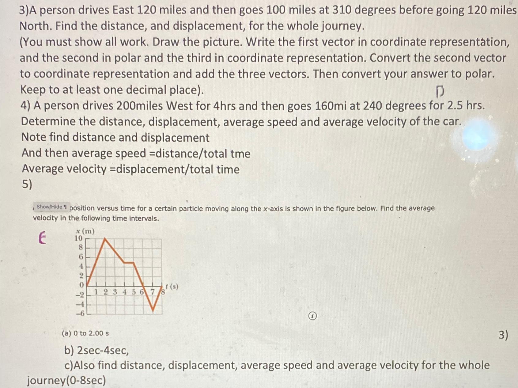 Solved A person drives East 120 ﻿miles and then goes 100 | Chegg.com