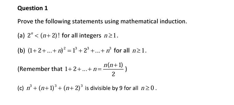 Solved Question 1 Prove the following statements using | Chegg.com