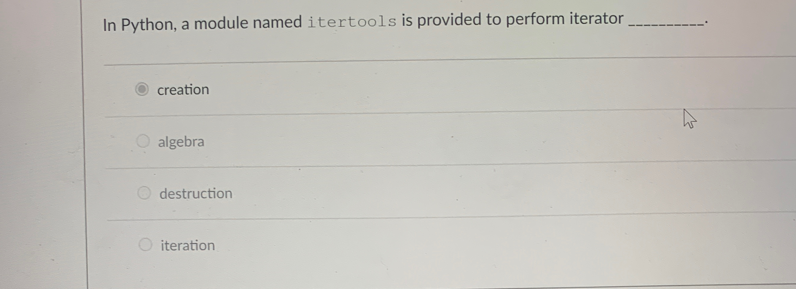 Solved In Python A Module Named Itertools Is Provided To 7402
