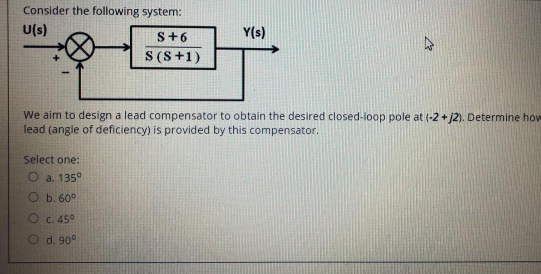 Solved We aim to design a lead compensator to obtain the | Chegg.com
