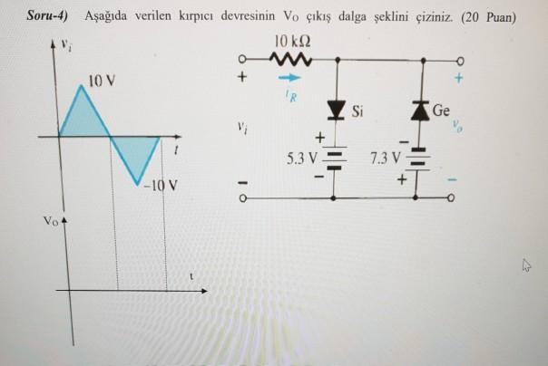 Solved Plot The Vo Output Waveform Of The Clipper Circuit 